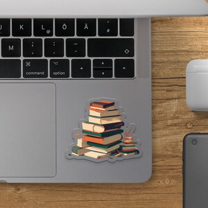 Vintage Book Stack Wall Art Print, Literary Decor for Book Lovers, Home ...