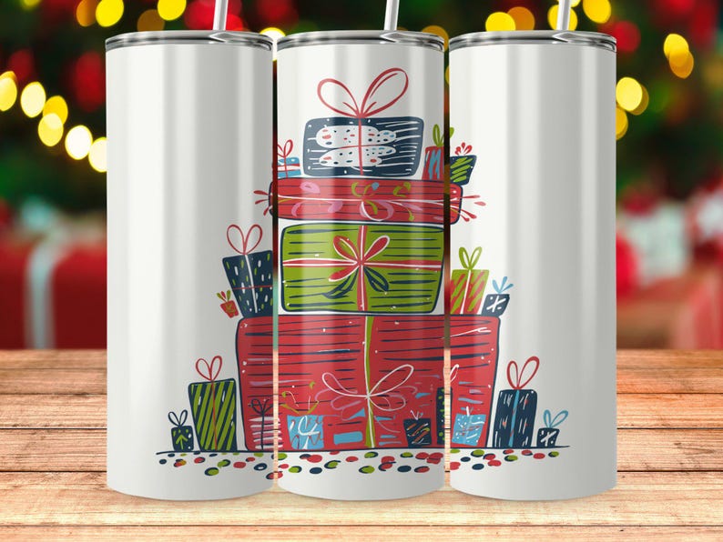 Festive Stack of Christmas Presents Printable, Holiday Gift ...