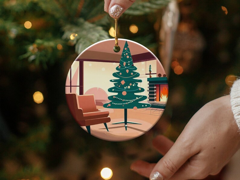 Mid Century Modern Christmas Art Printable, Retro Holiday Decor ...