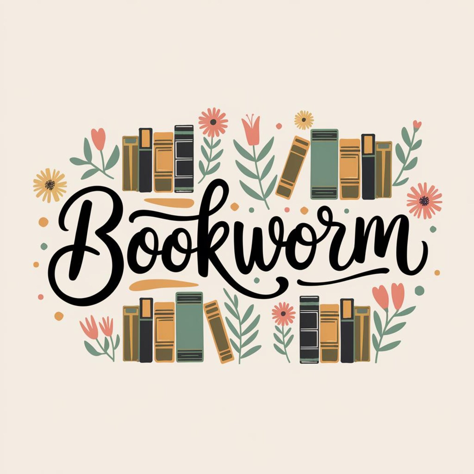 Bookworm Digital Print, Book Lovers Art, Reading Decor, Book Nook Wall ...