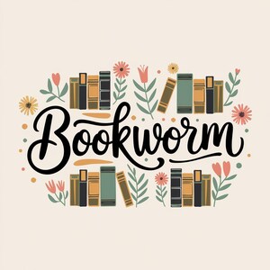 Bookworm Digital Print, Book Lovers Art, Reading Decor, Book Nook Wall ...