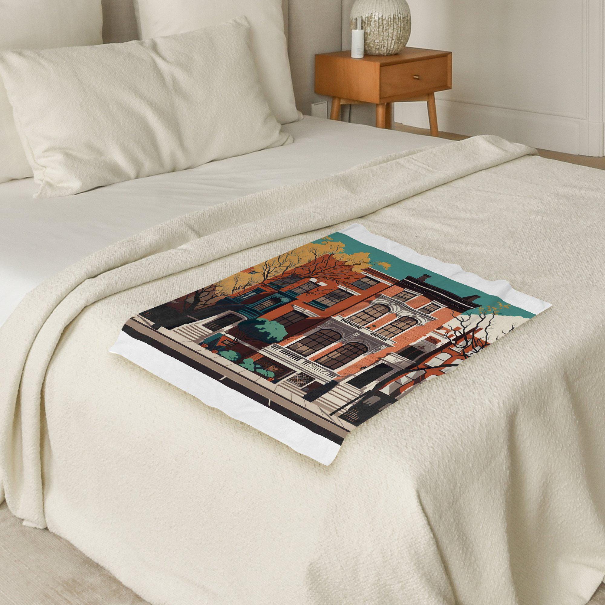 Vintage City Brownstone Digital Print Wall Art, Urban Architecture ...
