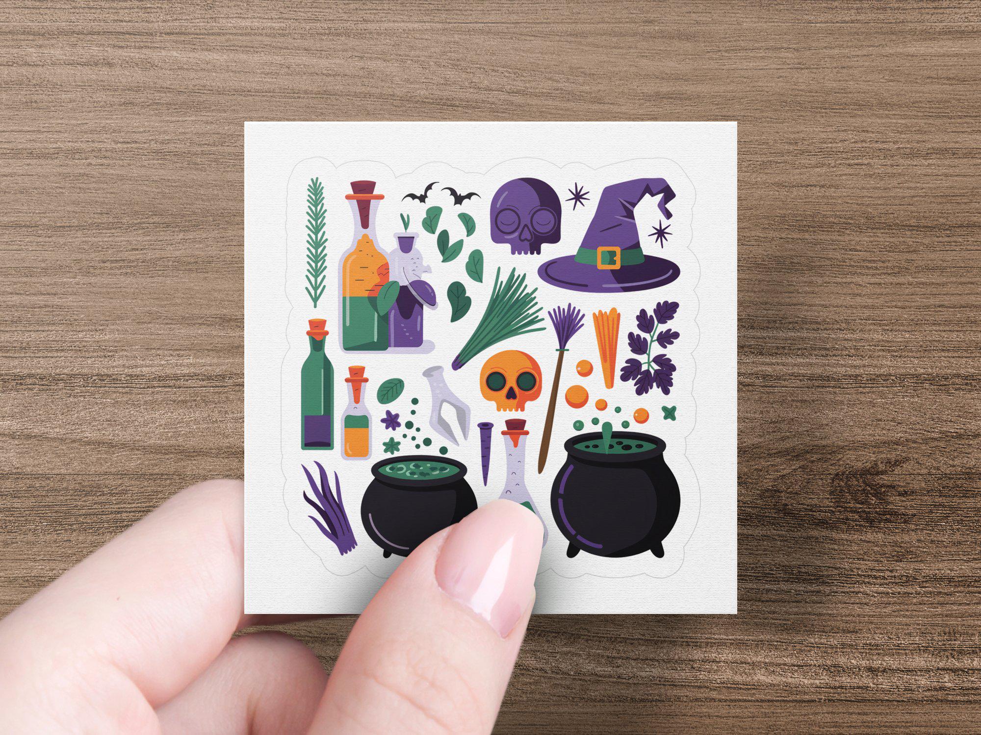 Halloween Potion Clipart, Spooky Skull Graphics, Witchcraft Digital ...