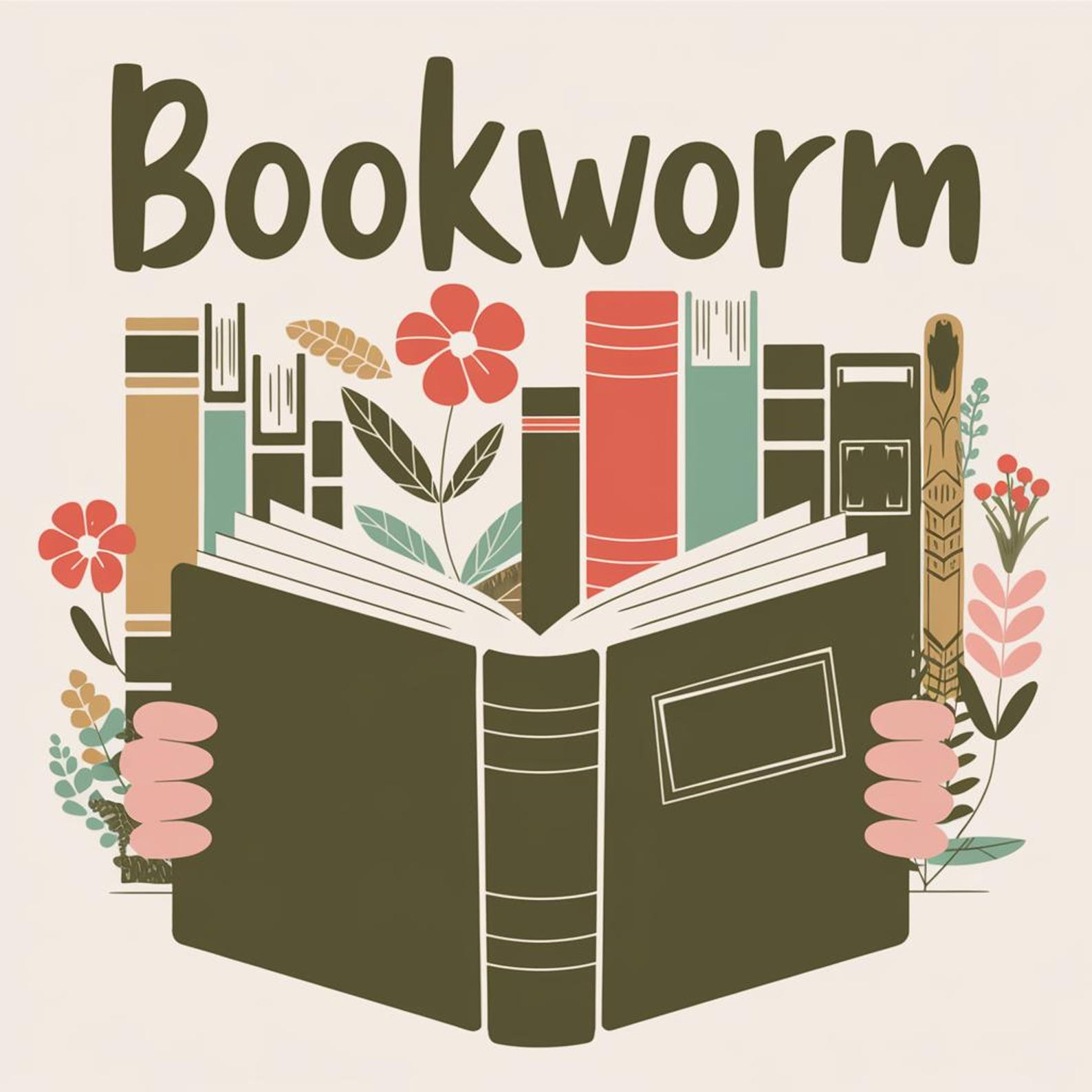 Bookworm Digital Art Print, Book Lover Wall Decor, Reading Enthusiast ...