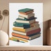 Stack of Vintage Books Digital Download, Printable Art, Book Lover Gift ...