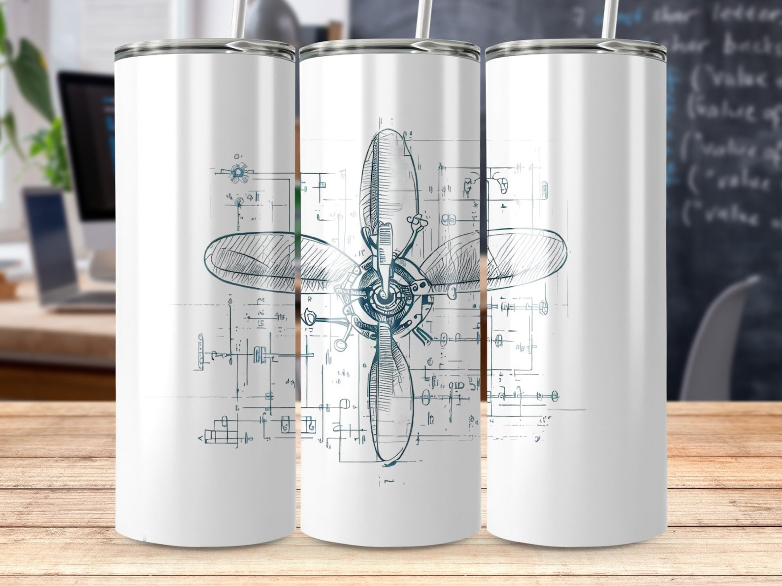 Vintage Airplane Propeller Blueprint Art, Aviation Decor Print ...