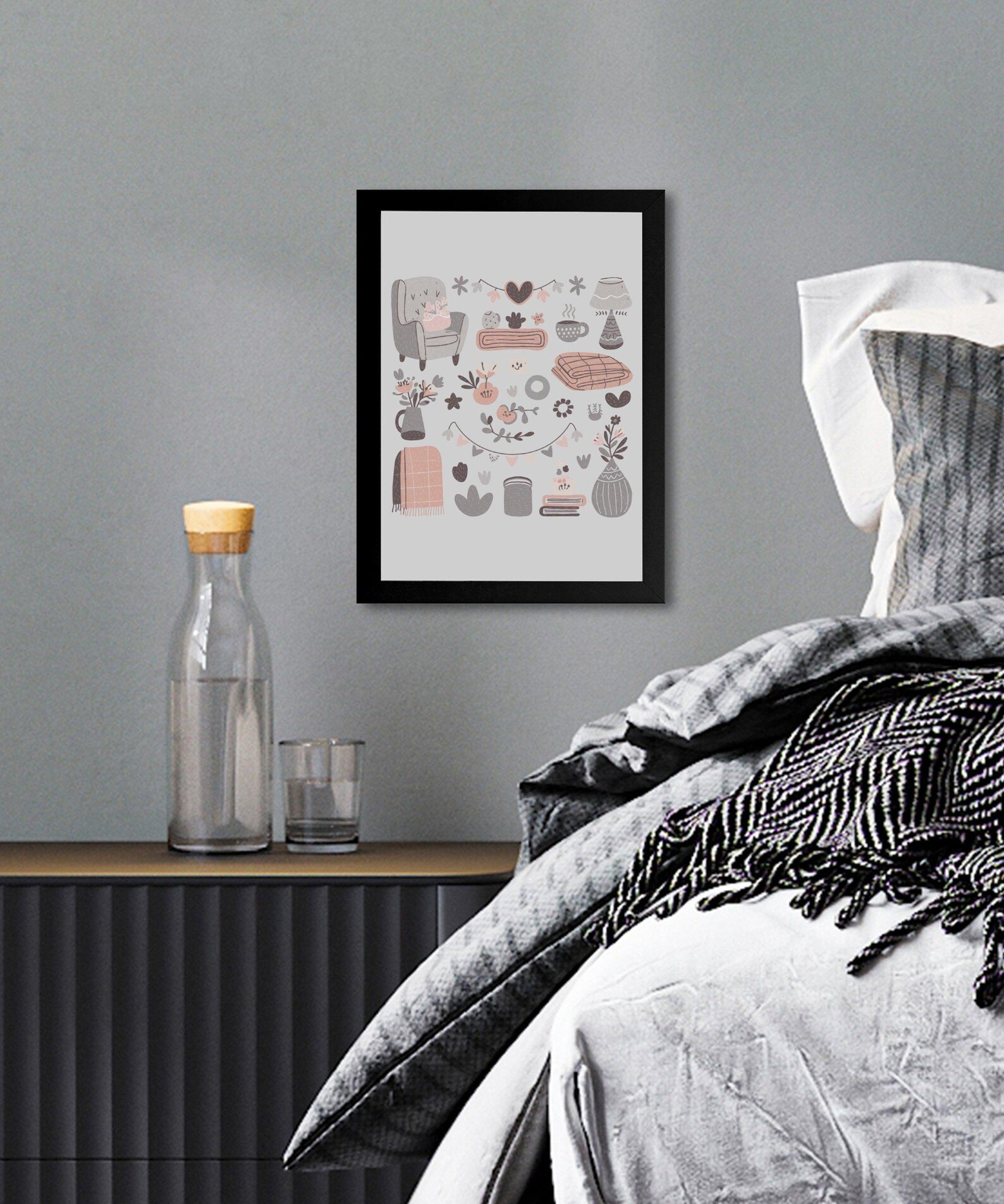 Cozy Home Digital Art Bundle, Relaxing Decor, Comforting Illustrations ...