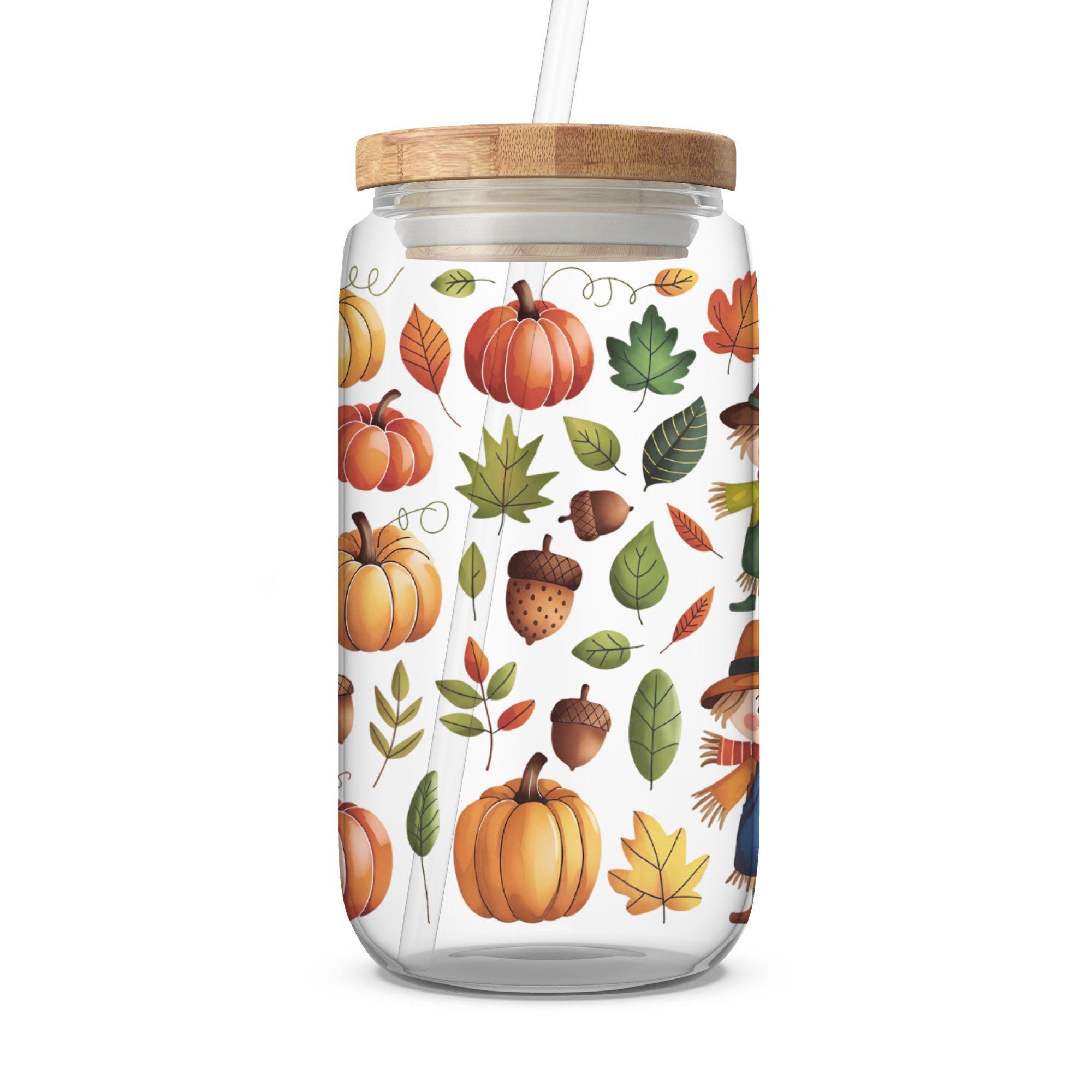 Fall Harvest Clipart, Autumn Pumpkins and Leaves, Cute Scarecrow ...