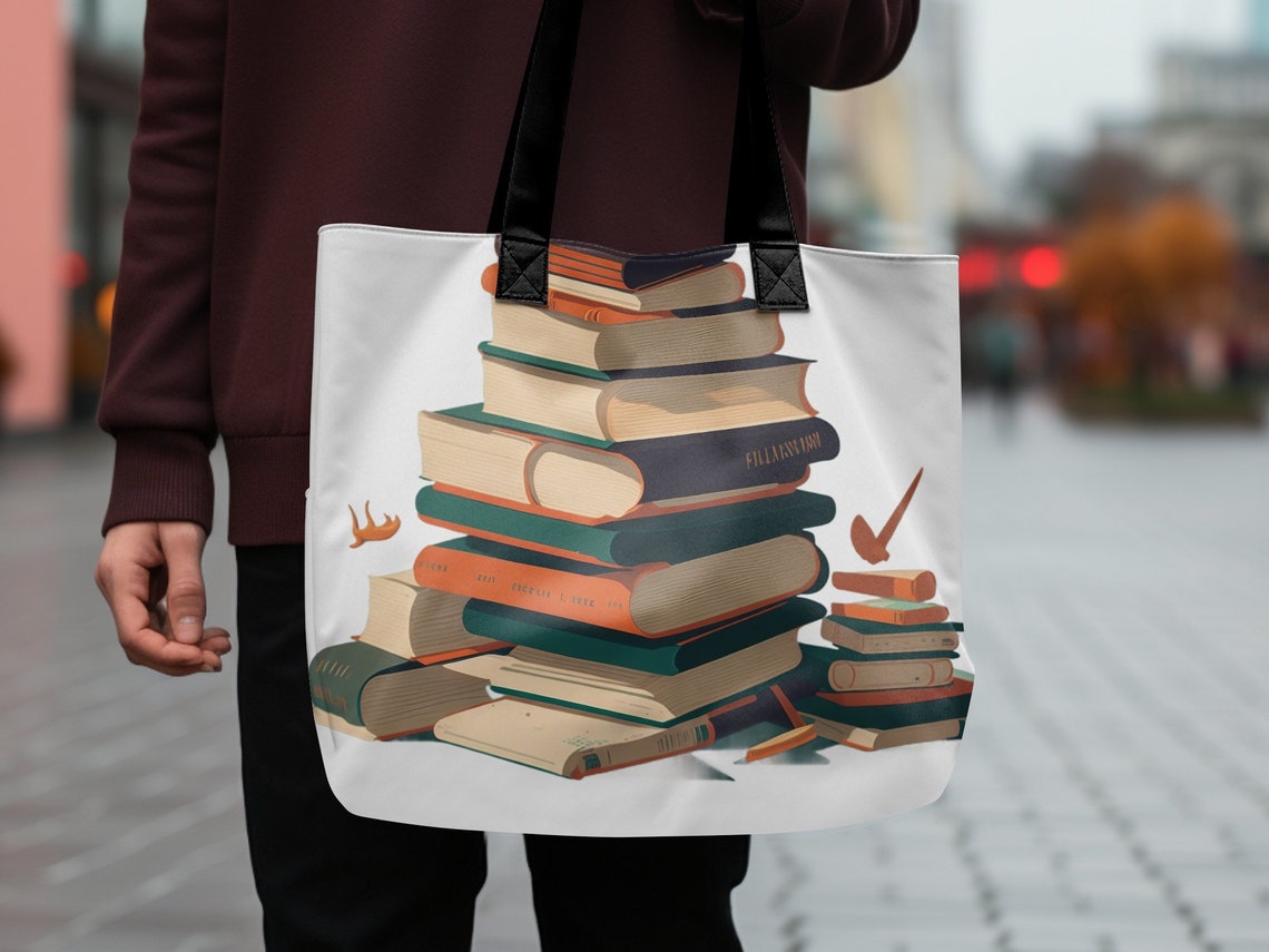 Vintage Book Stack Wall Art Print, Literary Decor for Book Lovers, Home ...