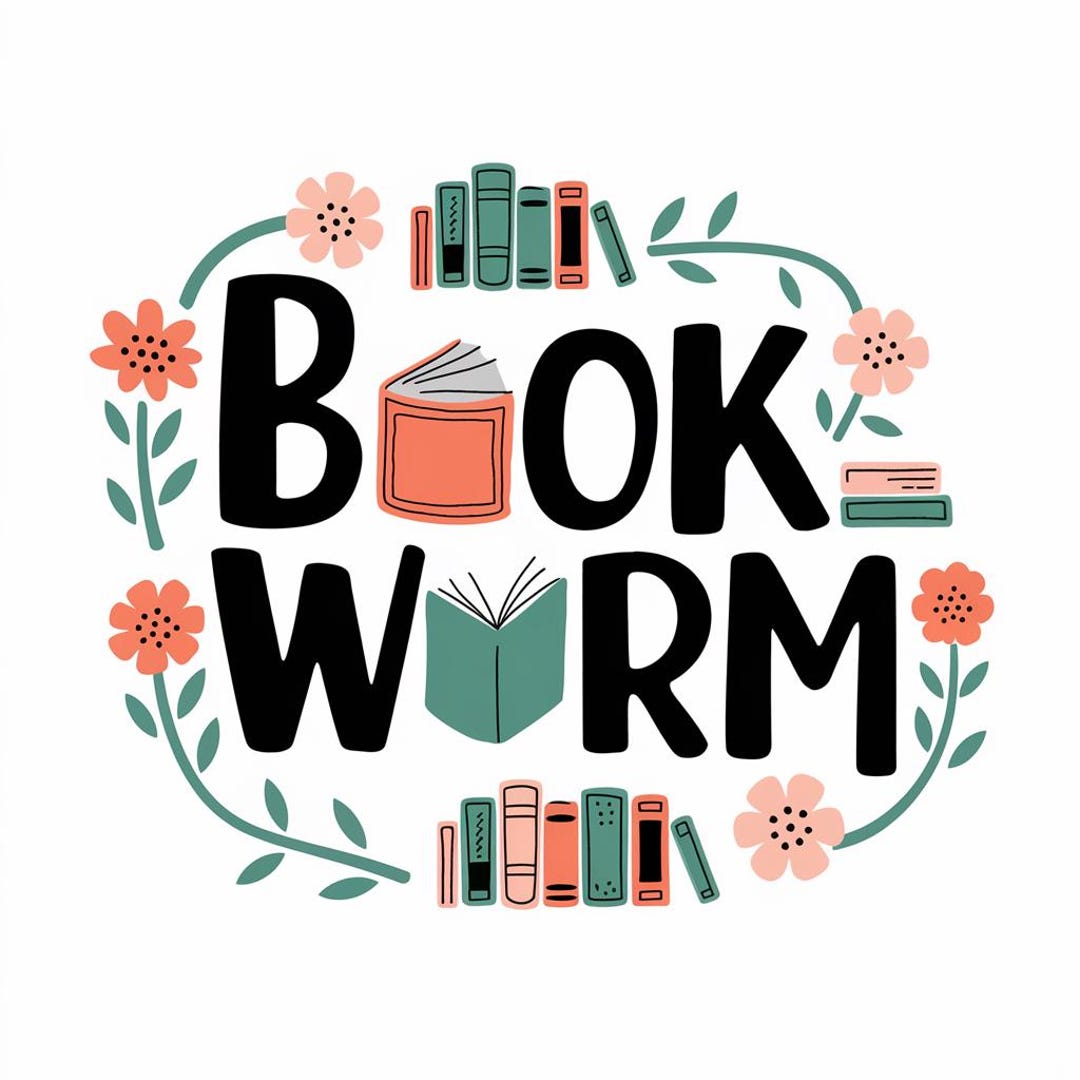 Bookworm Digital Download, Floral Bookworm Wall Art, Cute Printable ...