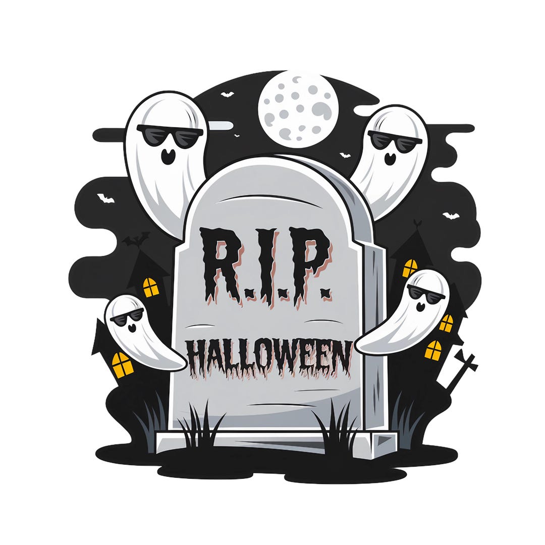 Halloween RIP Tombstone Digital Download, Funny Ghost Illustration ...