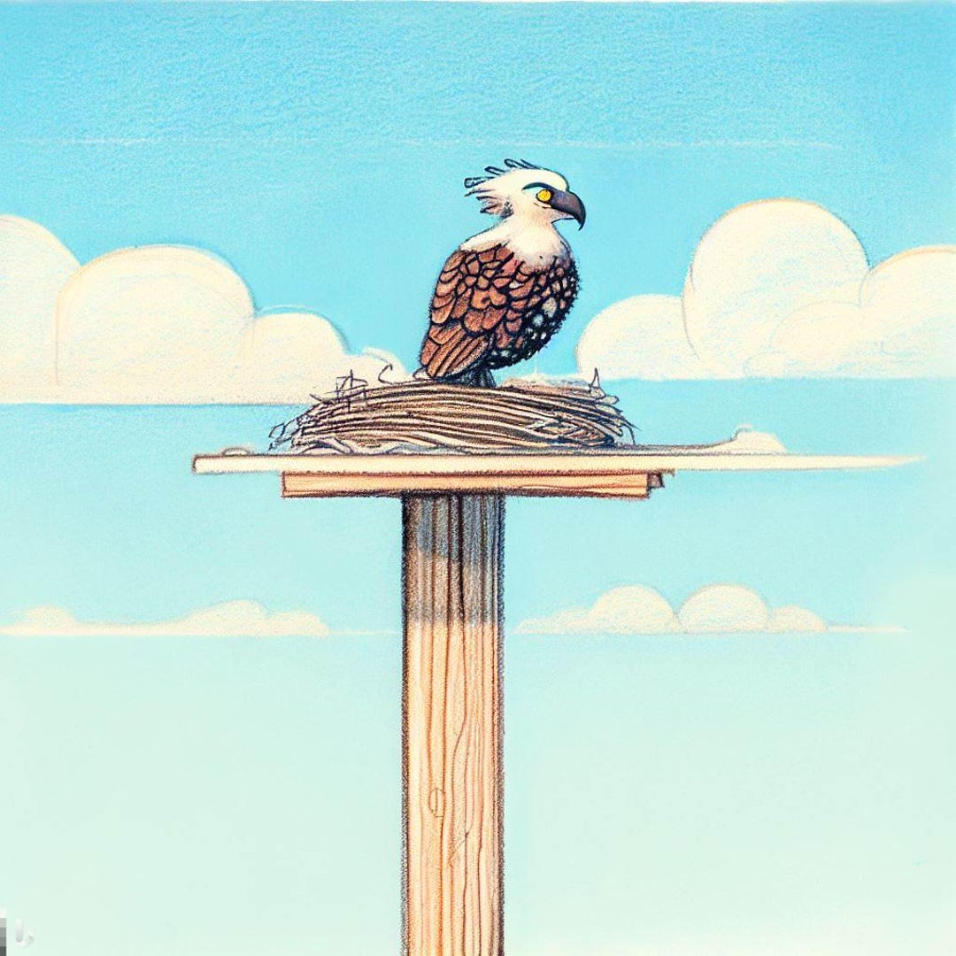 Osprey Bird Digital Art Print, Nature Illustration Wall Art, Wildlife ...