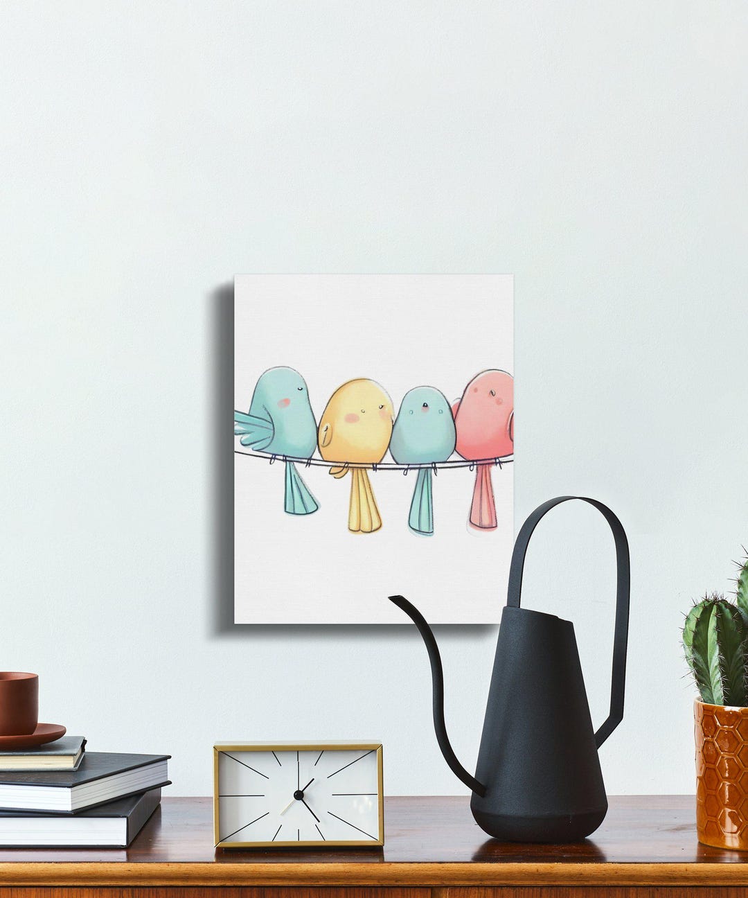 Cute Colorful Birds Art Print, Whimsical Bird Illustration, Adorable ...