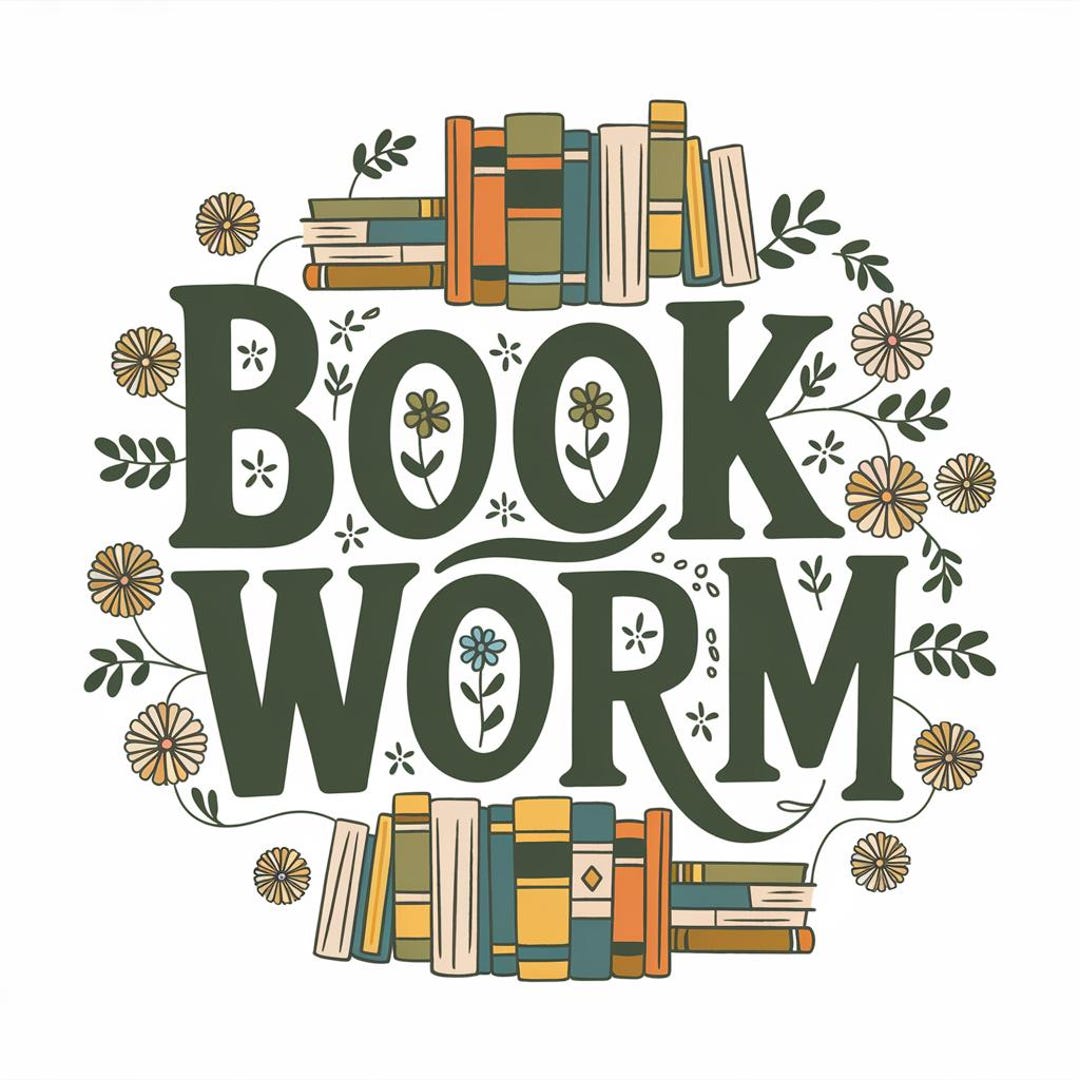 Bookworm Digital Print, Book Lover Art, Reading Quote Decor, Library ...