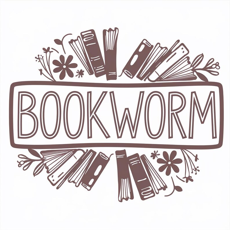 Bookworm Digital Download, Book Lover Art, Printable Wall Decor ...