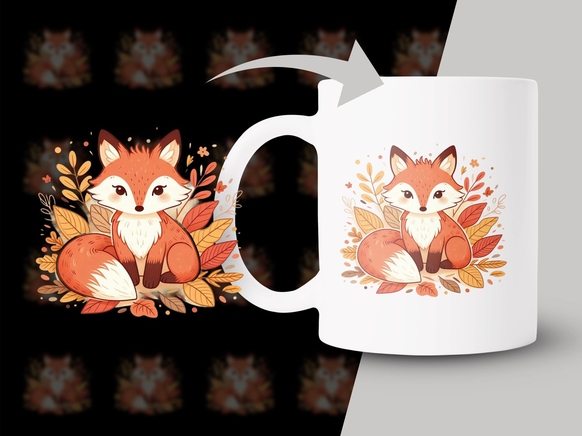 Cute Fox Illustration, Woodland Animal Art, Nursery Wall Decor, Forest ...