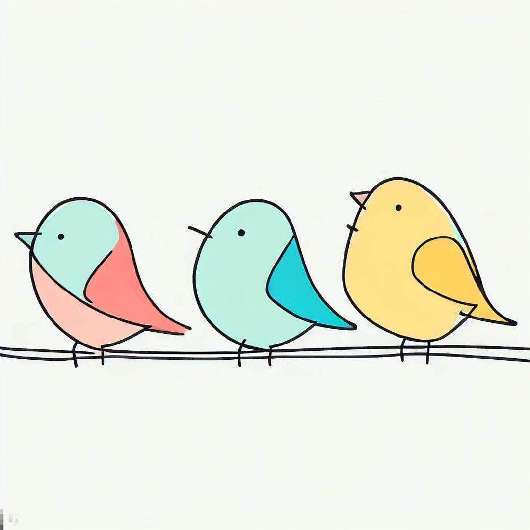Watercolor Bird Art Print Digital Download, Minimalist Bird Design ...