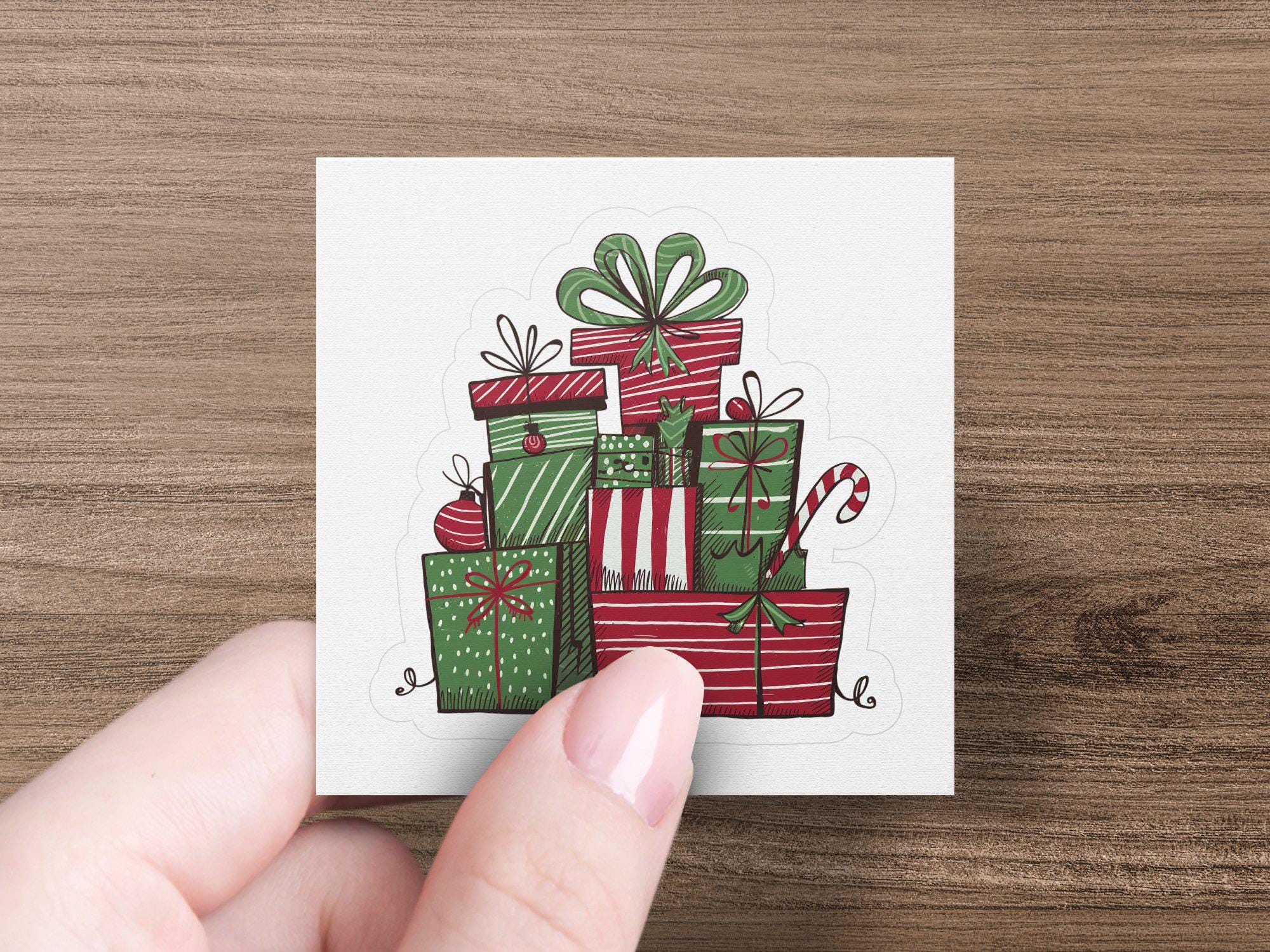 Christmas Presents Clipart, Holiday Gift Boxes Illustration, Festive ...