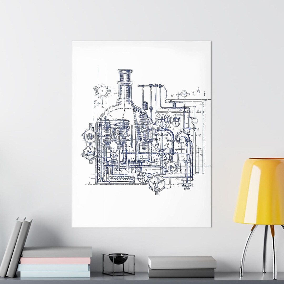 Blueprint Still Life Digital Download, Industrial Design Print, Sci Fi ...