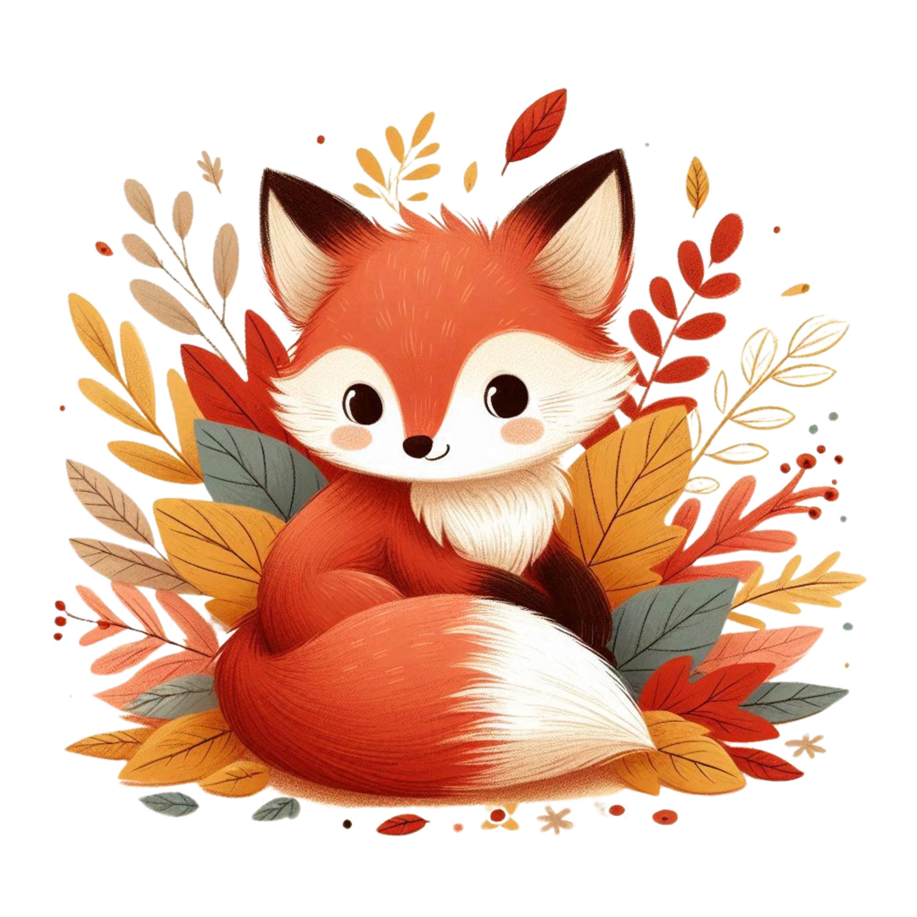 Cute Fox Illustration, Woodland Animal Print, Nursery Art Decor ...