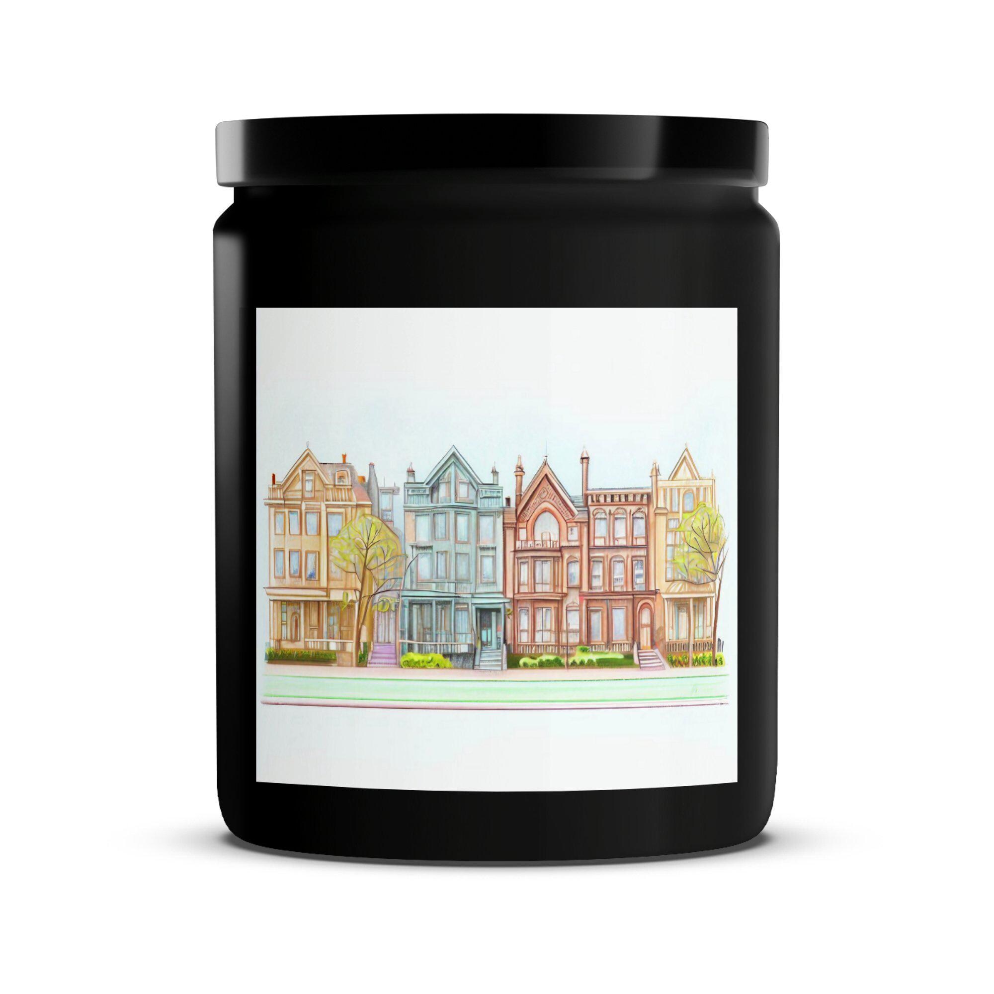 Vintage Row Houses Watercolor Print, Colorful Architectural Art ...