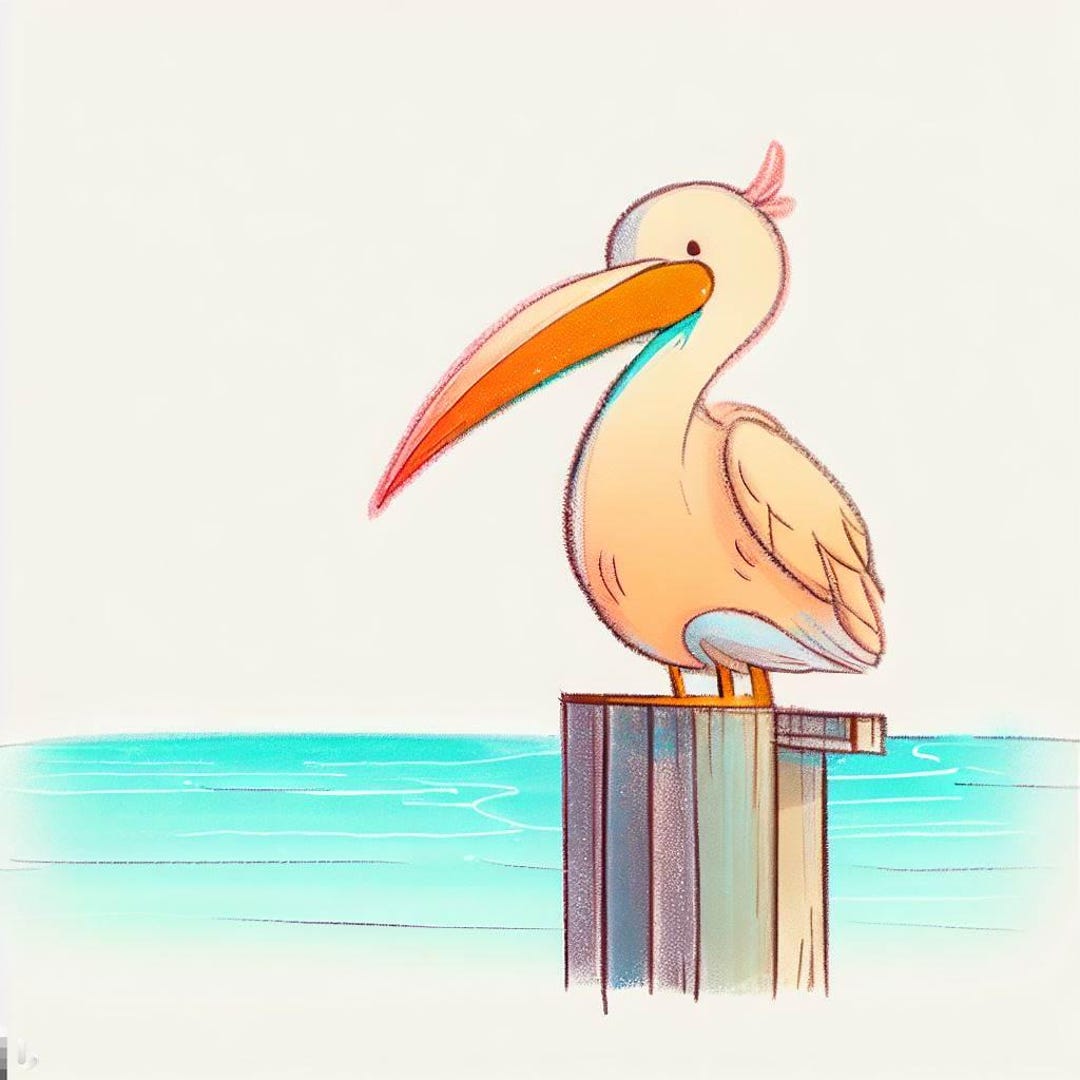 Pelican Art Print Digital Download Bird Illustration Beach Decor ...