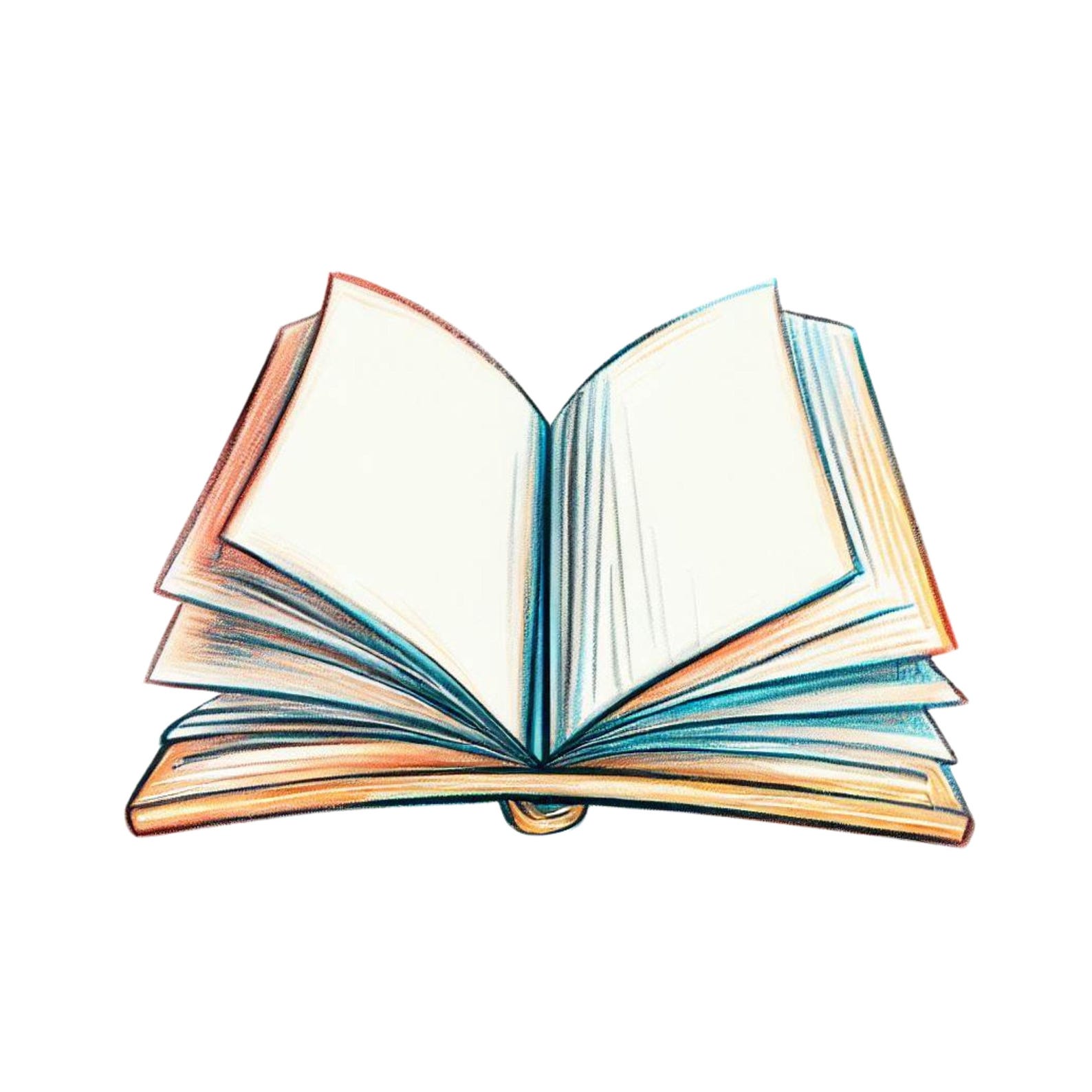 Open Book Illustration Print, Digital Download Wall Art, Home Office ...