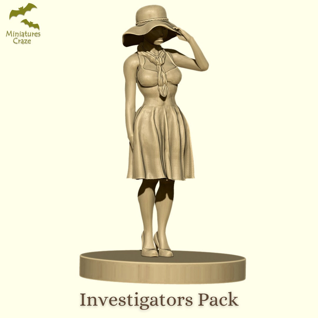 Female 1920s Investigator 10 With Big Floppy Hat - Miniaturescraze ...