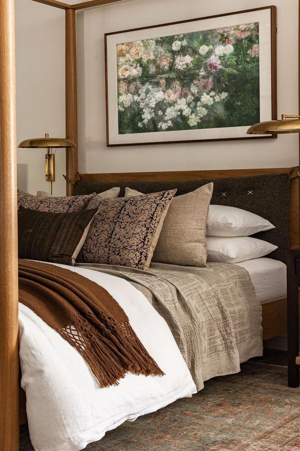 Rose Bramble - Vintage Floral Painting - Cottage Decor - Etsy