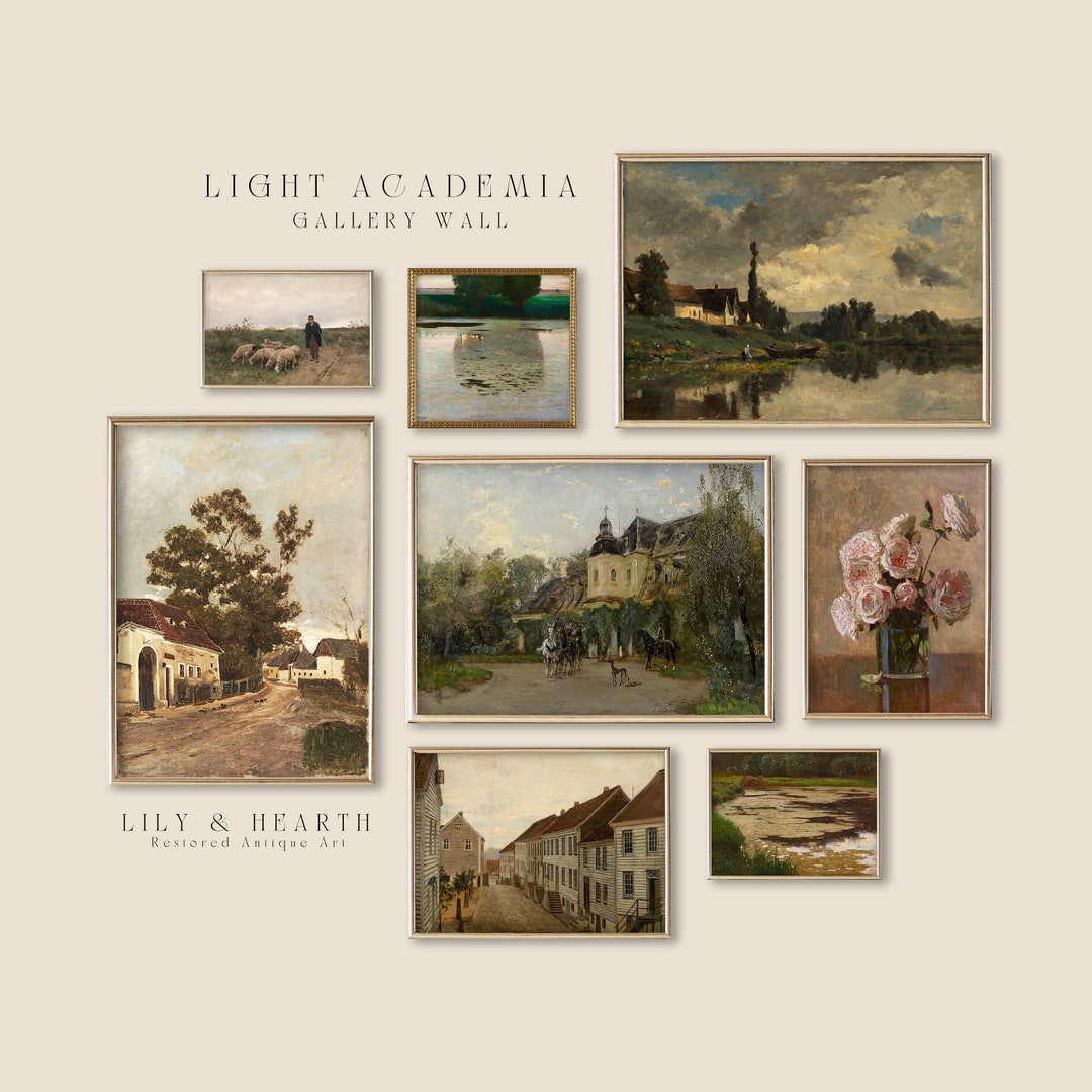 Light Academia Gallery Wall - Vintage Moody Paintings - Art Printables ...