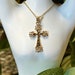 14K Solid Gold Swirl Edge Cross Pendant - Etsy