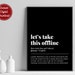 Let's Take This Offline Definition Print Office Wall Art - Etsy