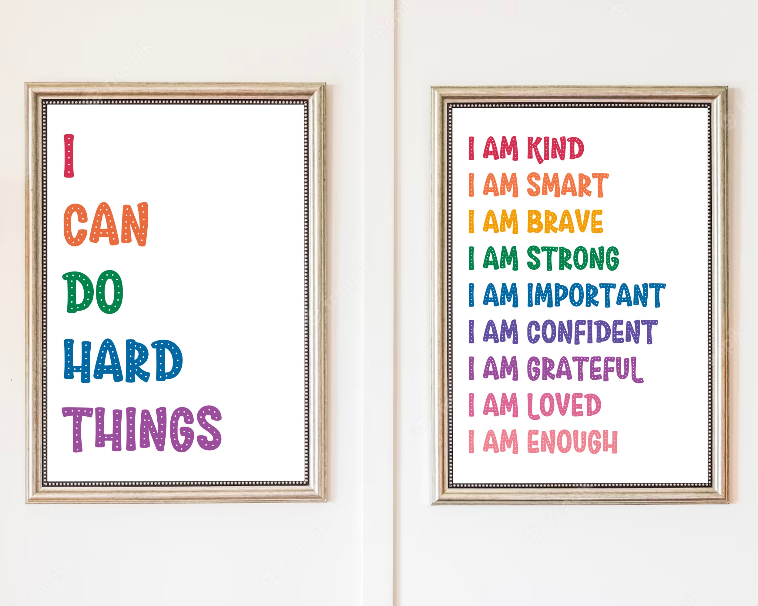 Affirmations for Kids, Rainbow Affirmations Print, I Am Kind Smart ...