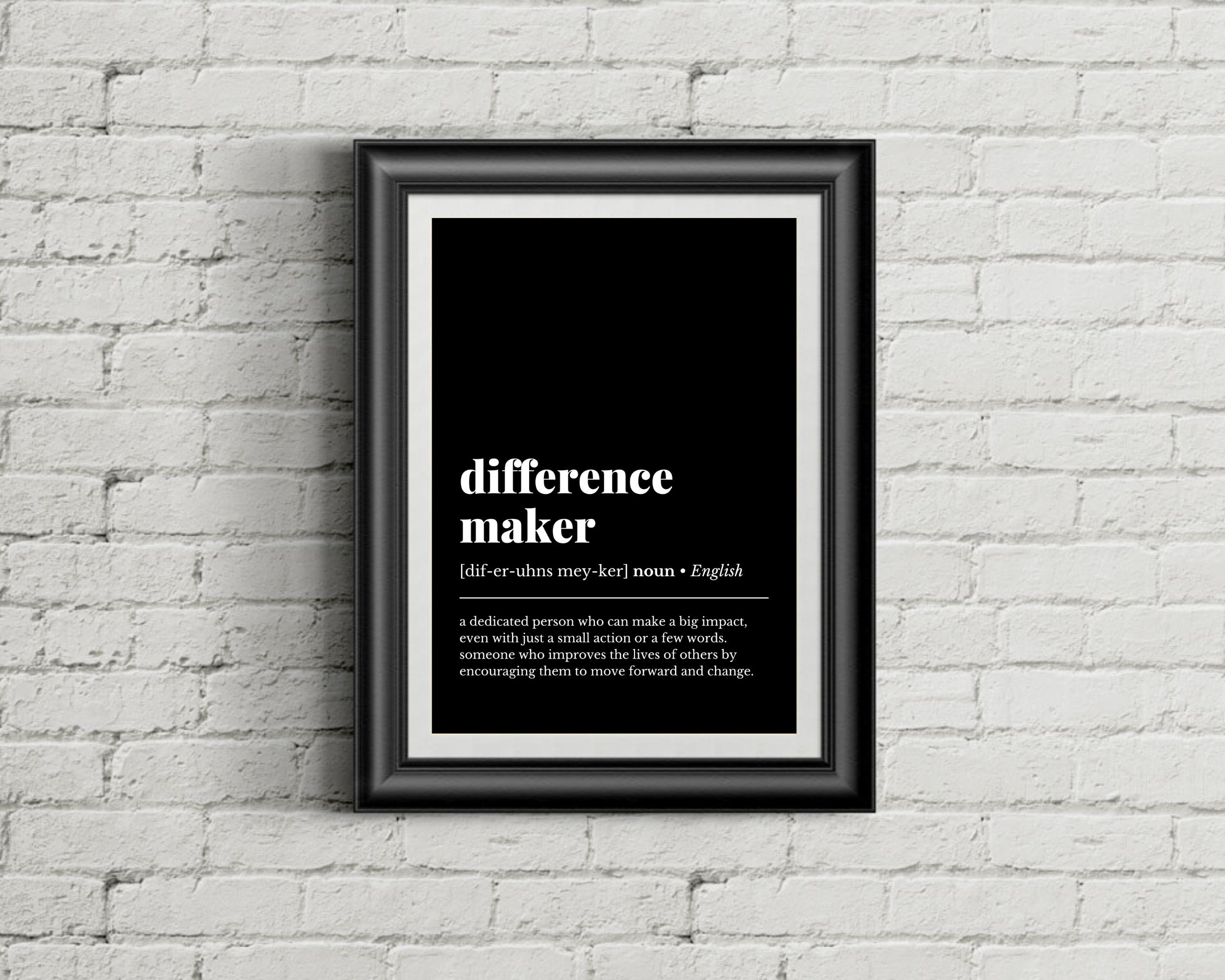 Difference Maker Definition Print, Office Wall Art, Home Office Decor, Funny Phrase Poster ...
