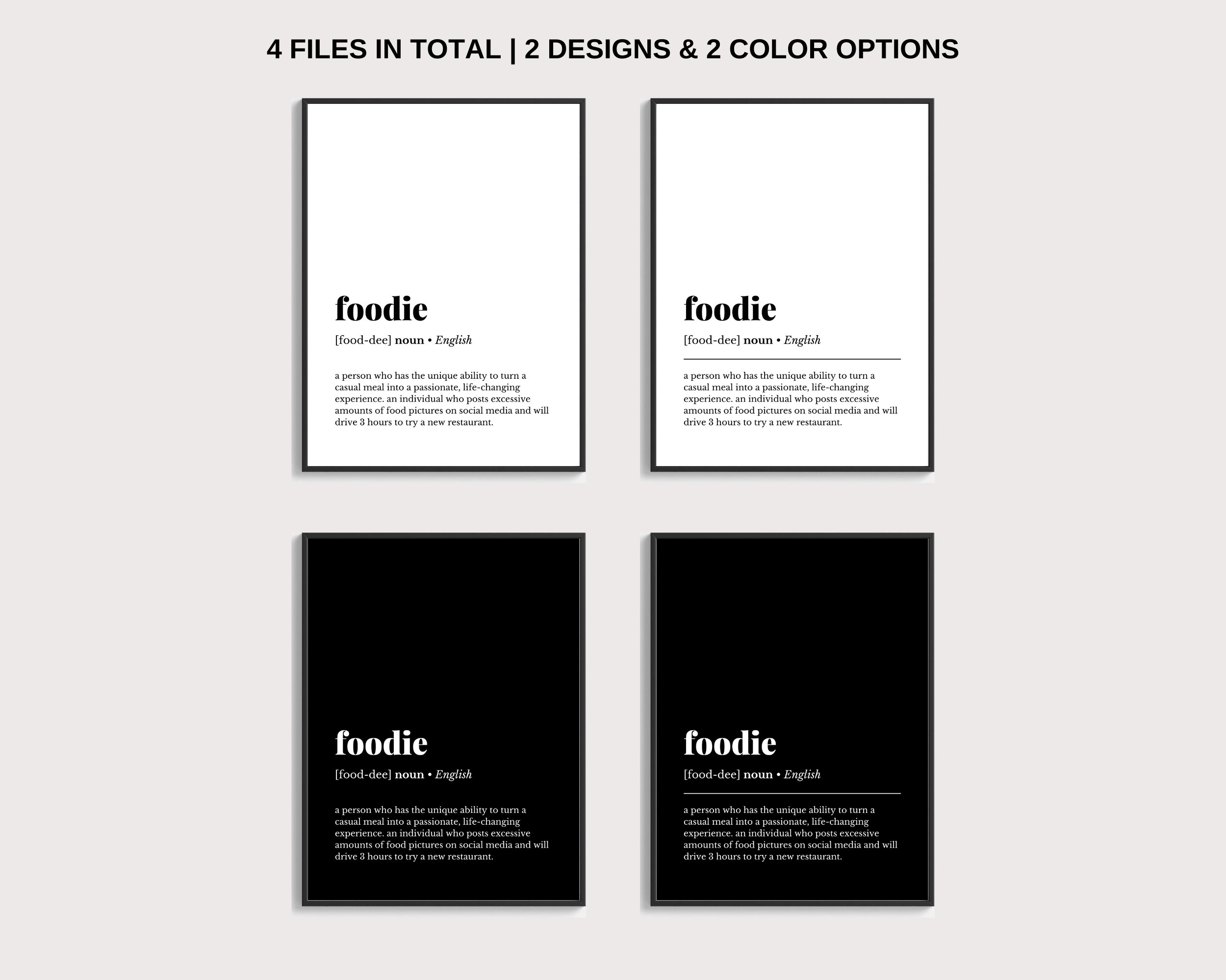 Foodie Definition Printable Foodie Art Kitchen Decor Kitchen Wall Art ...