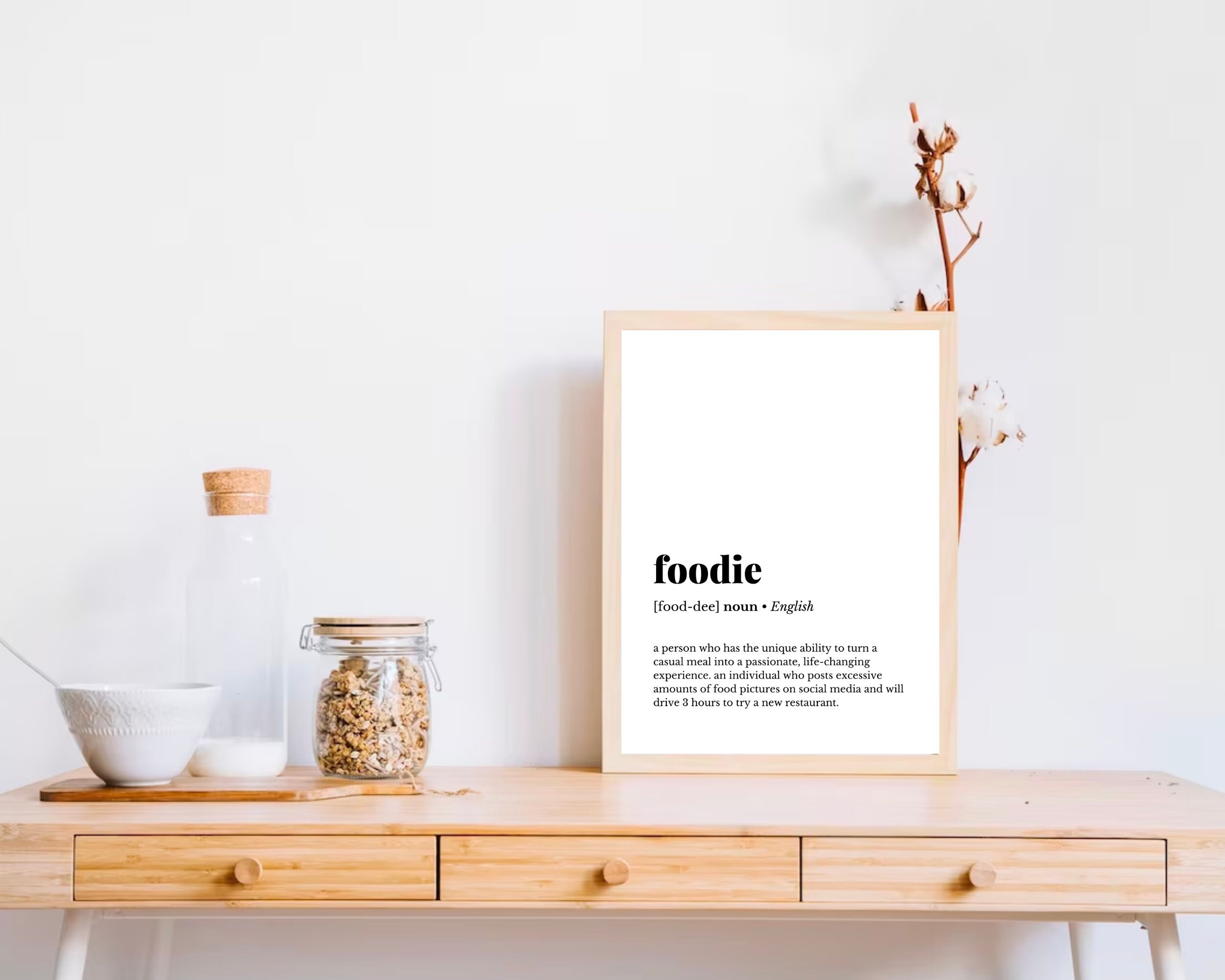 Foodie Definition Printable Foodie Art Kitchen Decor Kitchen Wall Art ...