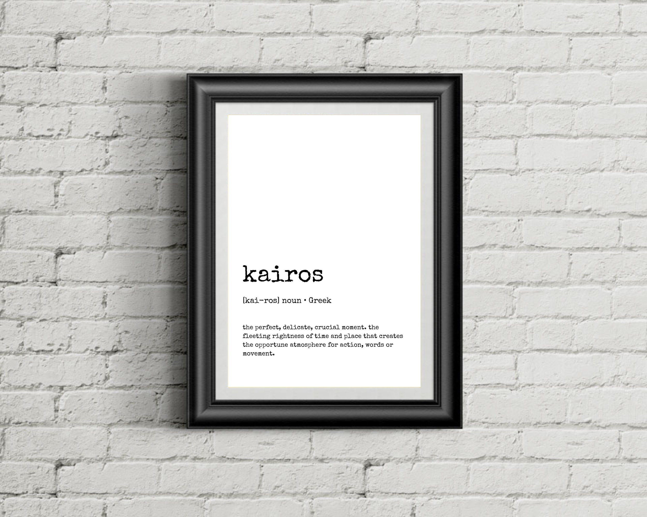 Kairos Definition Wall Art Kairos Art Print καιρός Printable - Etsy