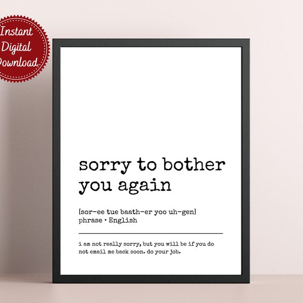 Sorry to Bother You - Etsy