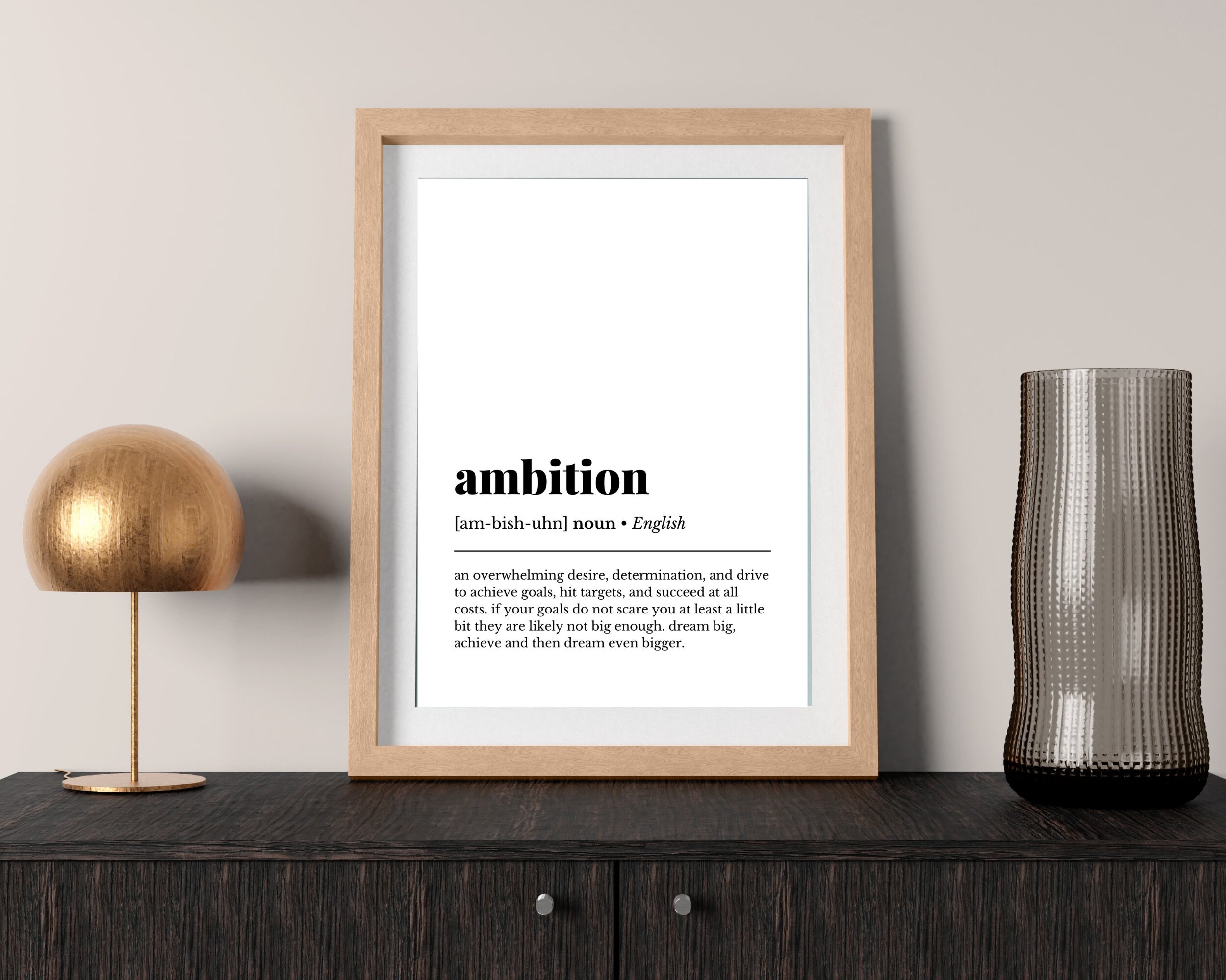 Ambition Definition Print Office Wall Art Home Office Decor - Etsy
