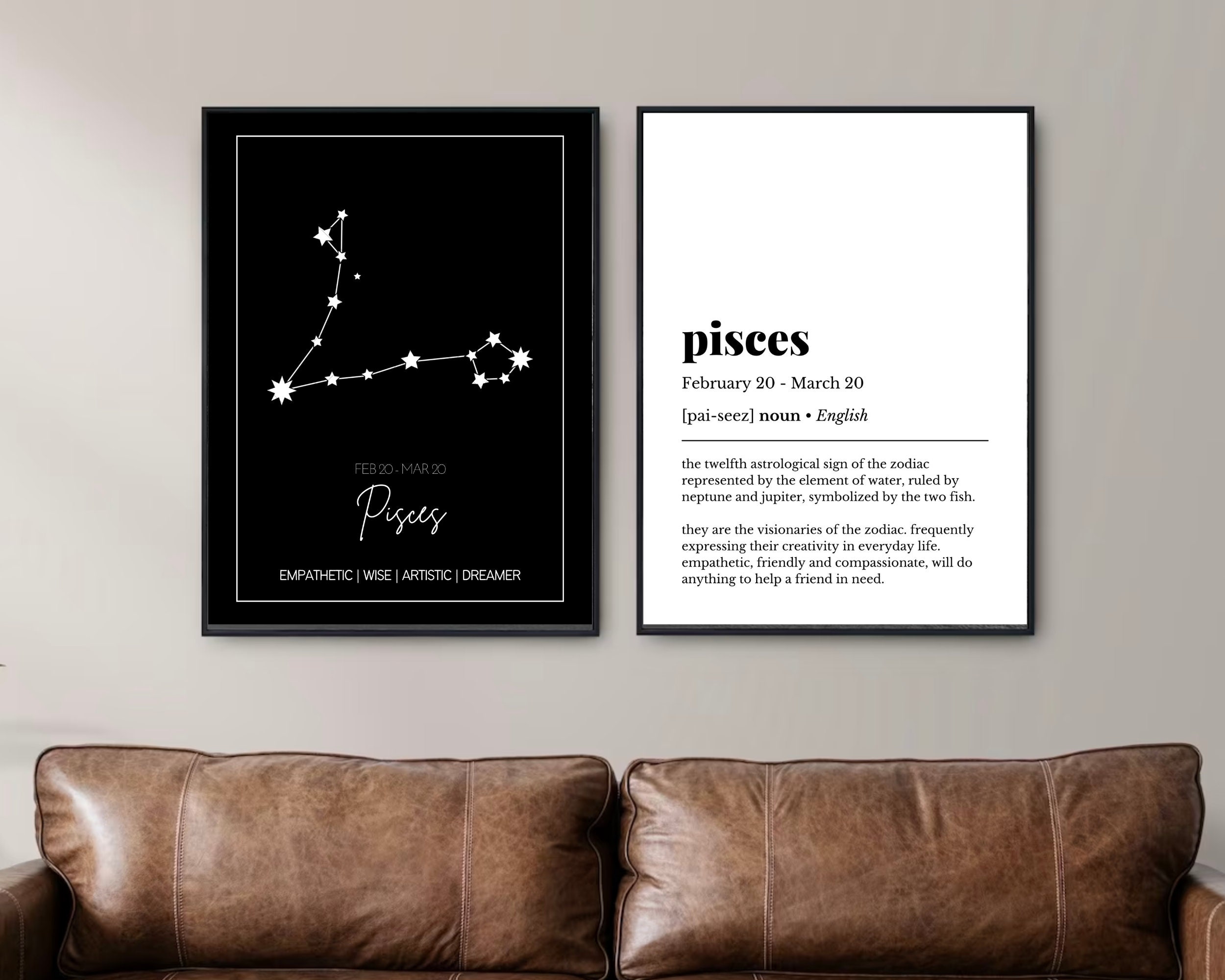 Pisces Sternzeichen Poster, Wandkunst, Pisces Definition zum Ausdrucken ...