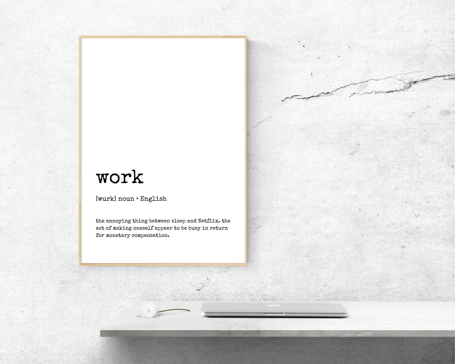 Work Definition Print, Office Wall Art, Home Office Decor, Funny Phrase ...