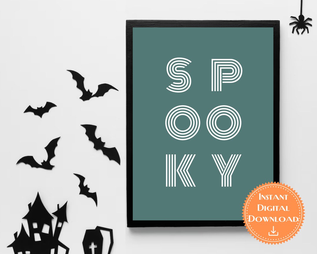 Spooky Green Halloween Poster Spooky Wall Art Halloween - Etsy