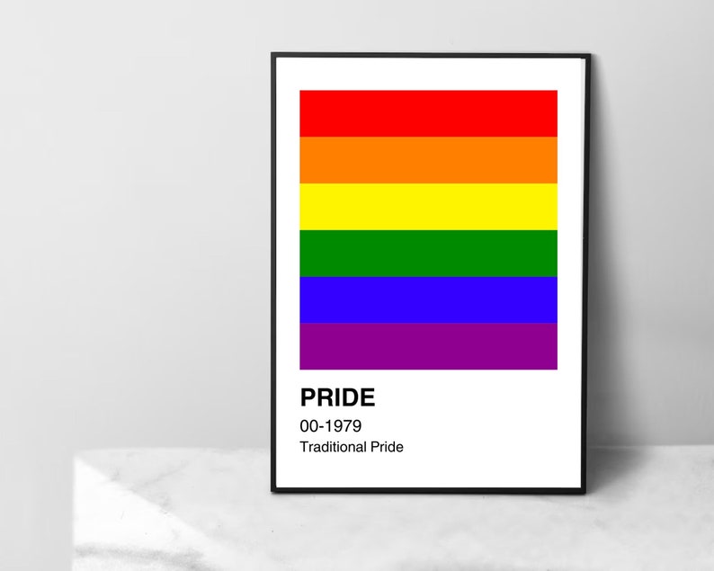 Pride Flag Traditional Printable Poster LGBTQ Print Wall - Etsy