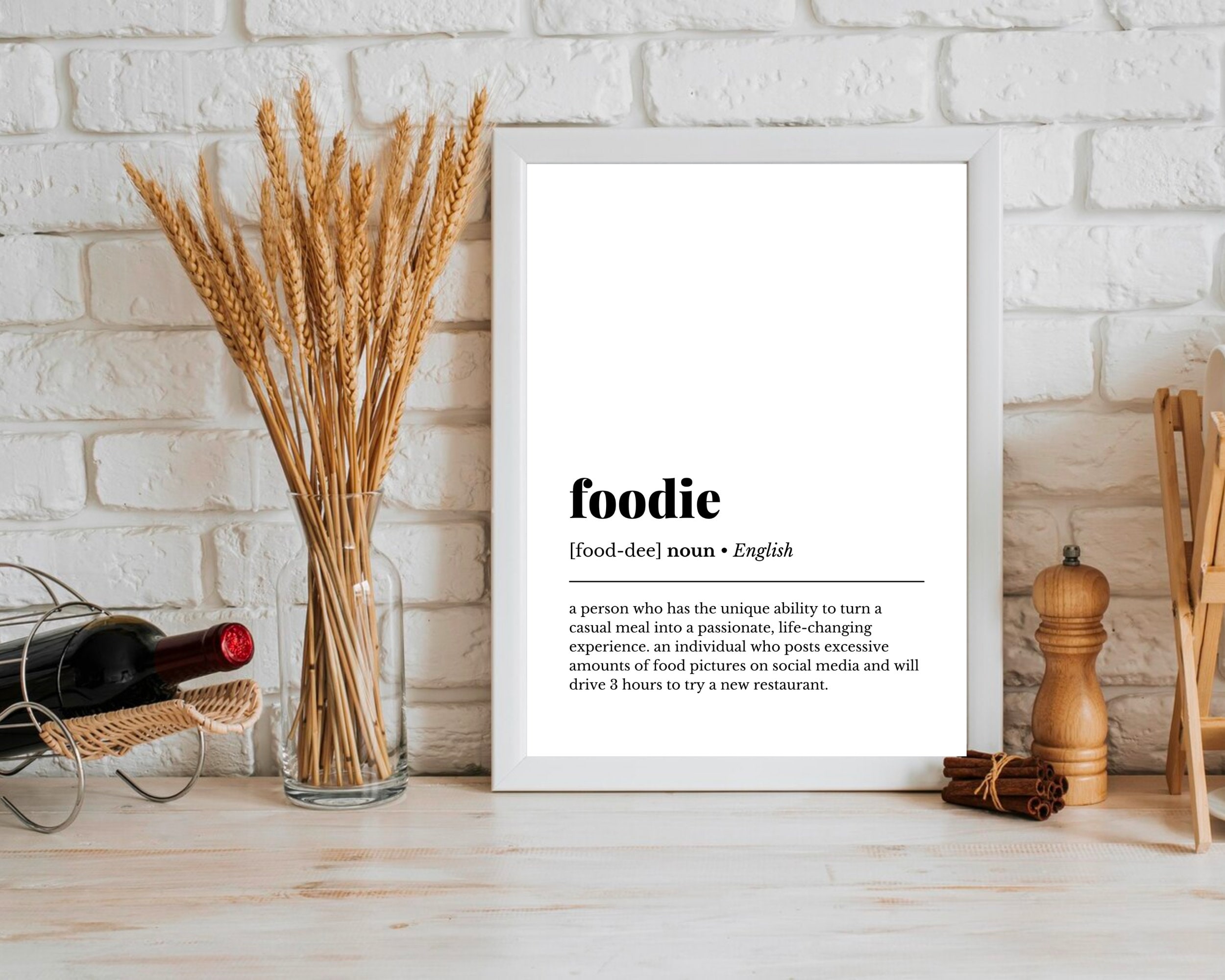 Foodie Definition Printable Foodie Art Kitchen Decor Kitchen Wall Art ...