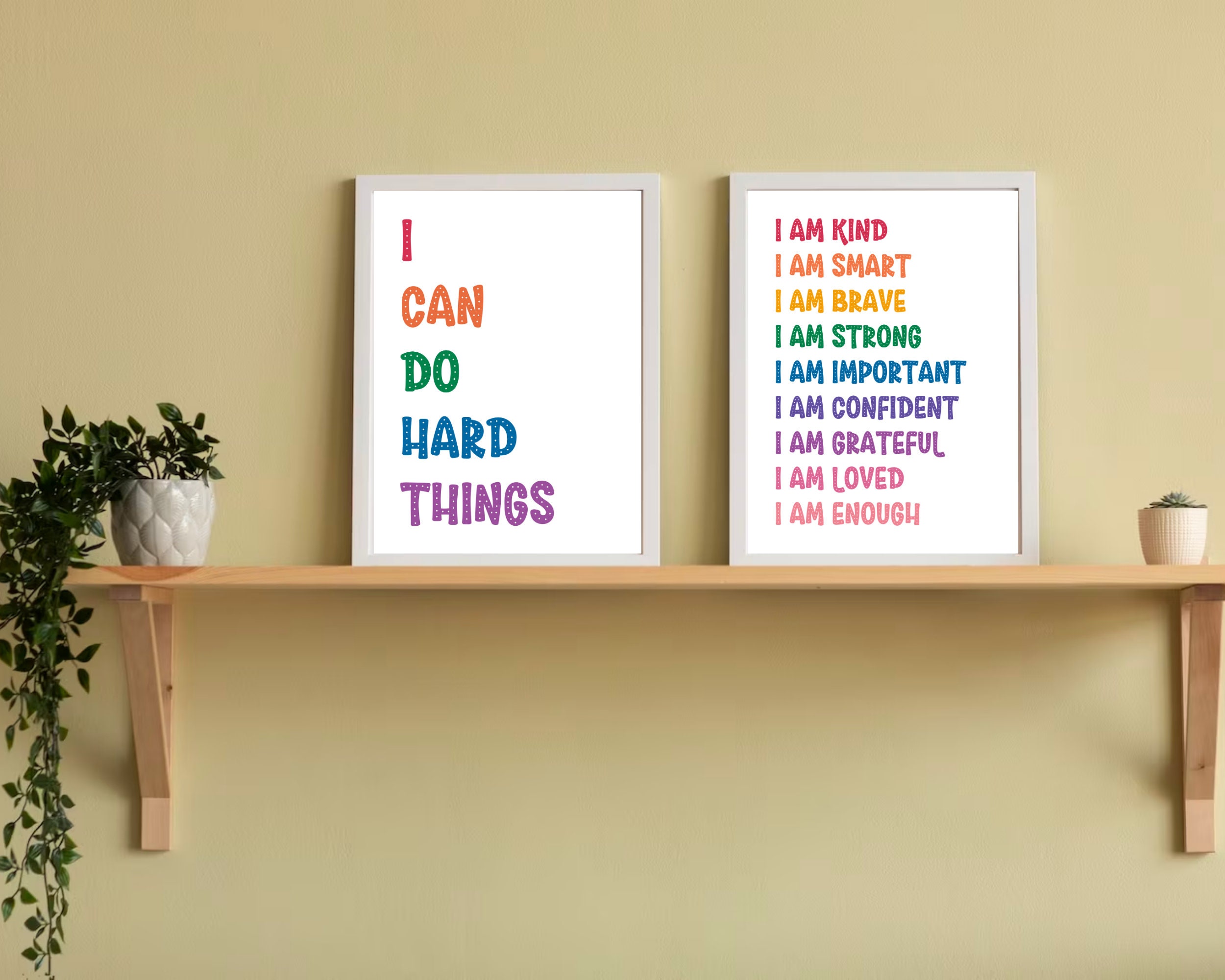 Affirmations for Kids, Rainbow Affirmations Print, I Am Kind Smart ...
