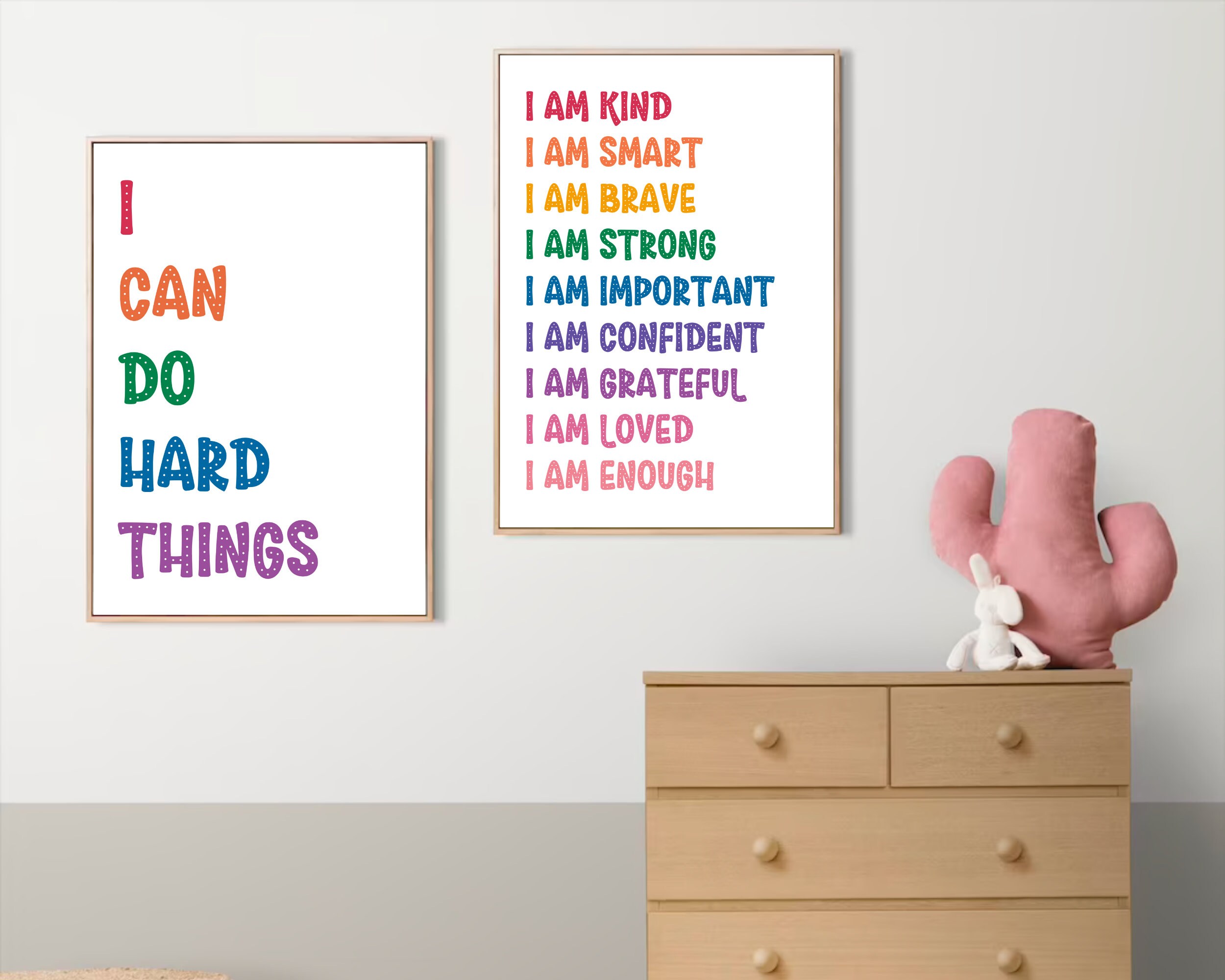 Affirmations for Kids, Rainbow Affirmations Print, I Am Kind Smart ...
