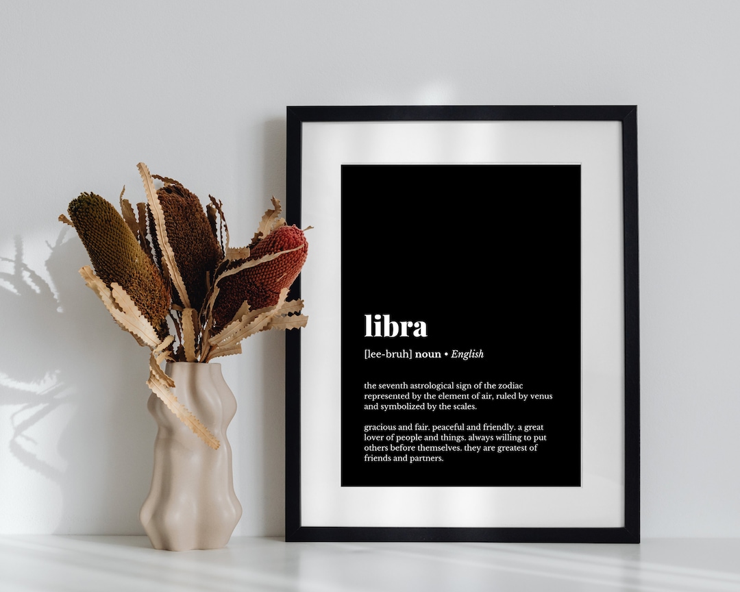 Libra Zodiac Poster Wall Art Bundle, Libra Definition Printable, Libra ...