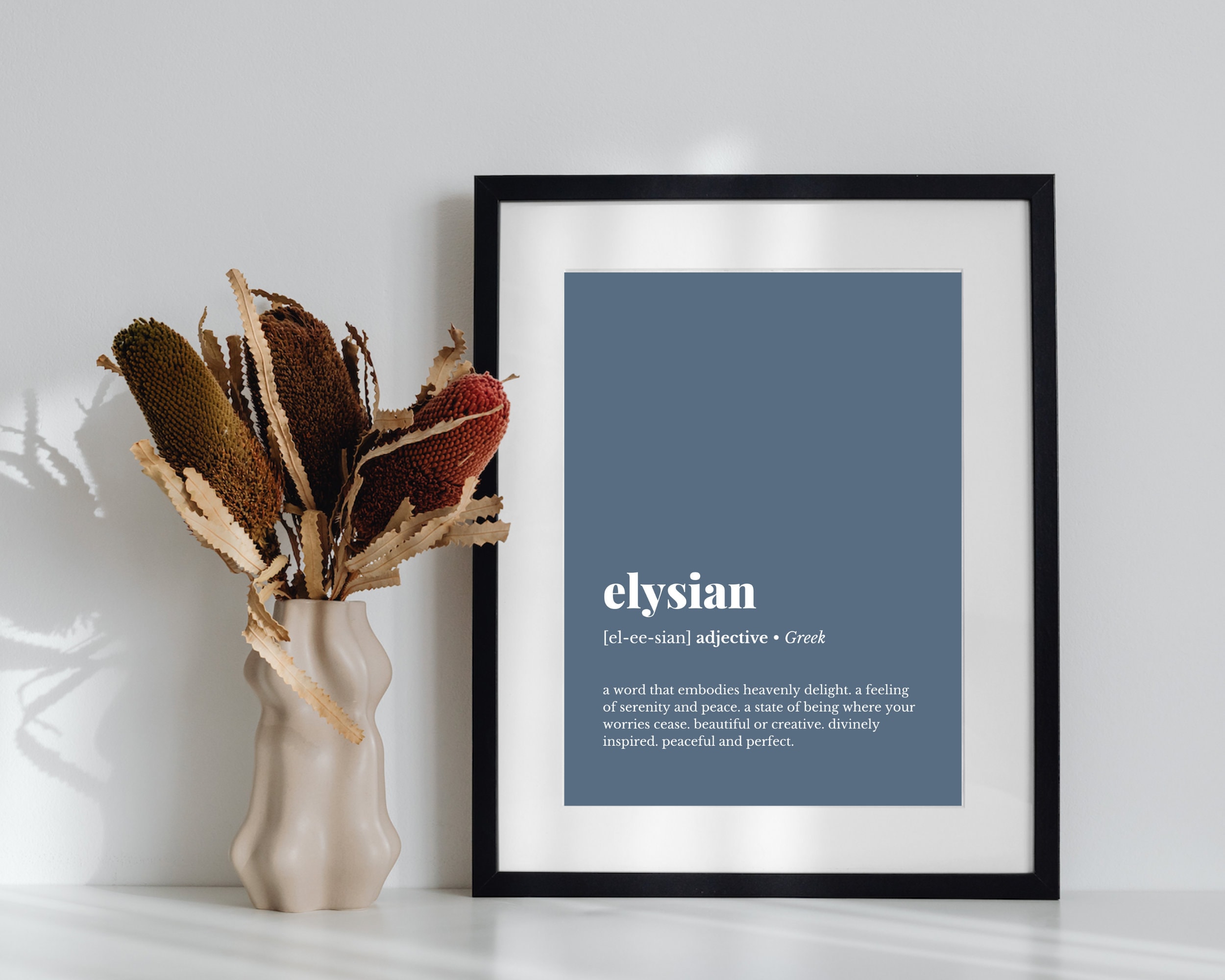 Elysian Definition Wall Art Elysian Art Print Ἠλύσιον - Etsy