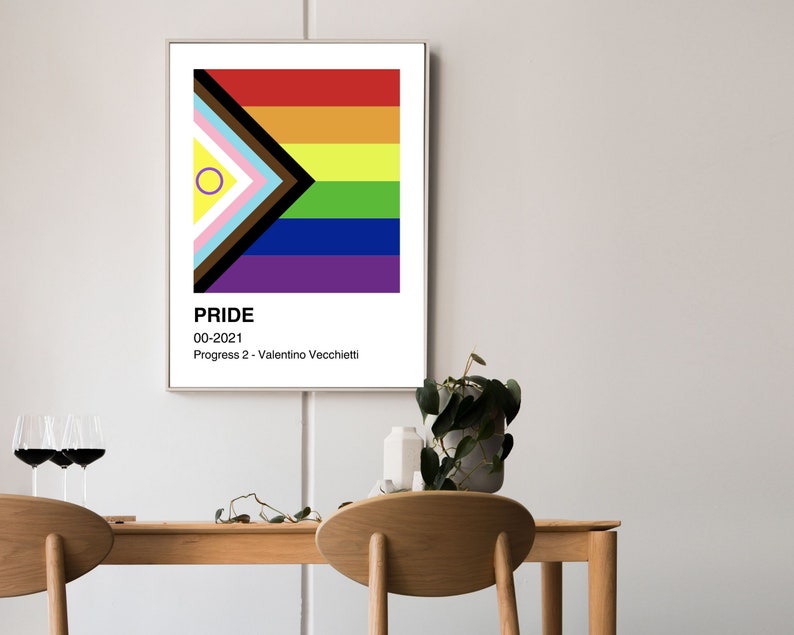 Pride Progress 2 Flag, Digital Download LGBTQ Wall Art, Pride Month ...
