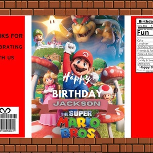 Customizable Super Mario Chip Bags, Super Mario Party Favor, Super ...